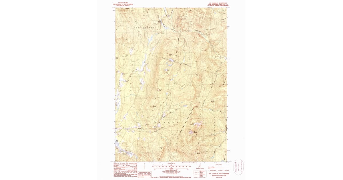 1987 Map of Mt. Cardigan, Grafton County, NH — High-Res | Pastmaps