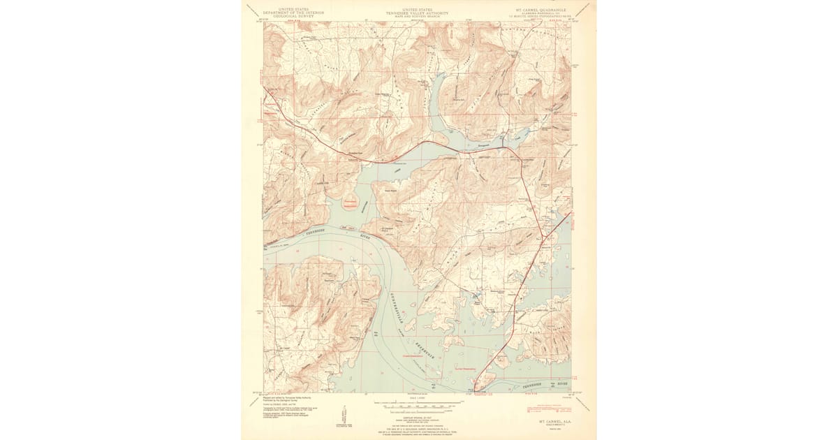 1950 Map of Mt Carmel, Marshall County, AL — High-Res | Pastmaps