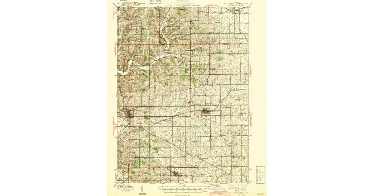 1944 Map of Mt Carroll, Carroll County, IL — High-Res | Pastmaps