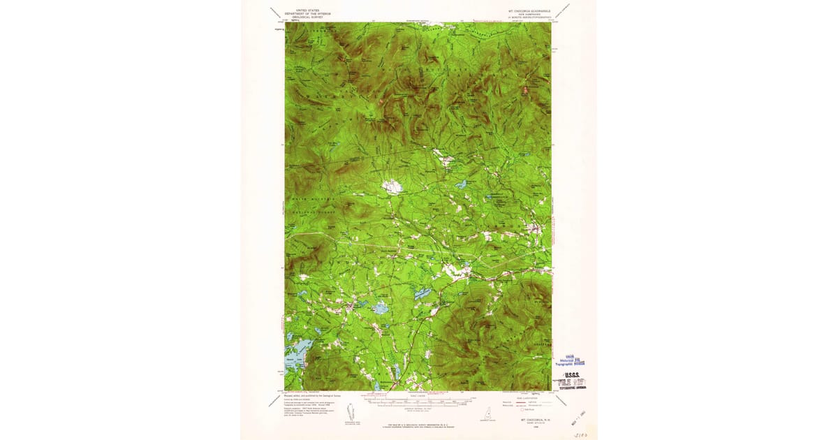 1958 Map of Mt. Chocorua, Carroll County, NH — High-Res | Pastmaps