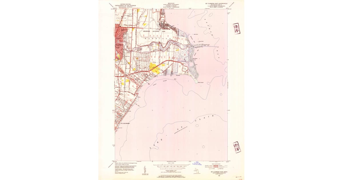 1952 Map of Mt Clemens East, Macomb County, MI — High-Res | Pastmaps