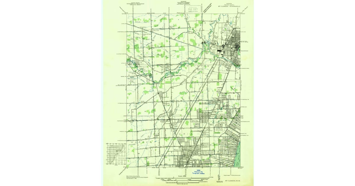 1936 Map of Mt Clemens, Macomb County, MI — High-Res | Pastmaps