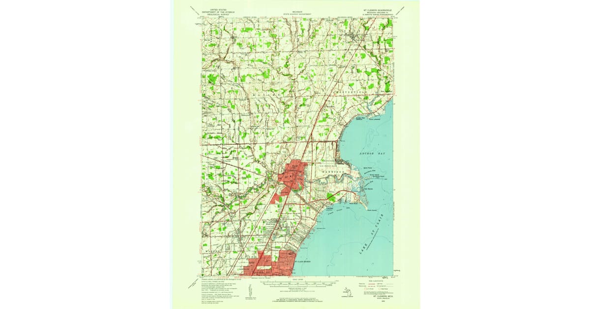 1952 Map of Mt Clemens, Macomb County, MI — High-Res | Pastmaps