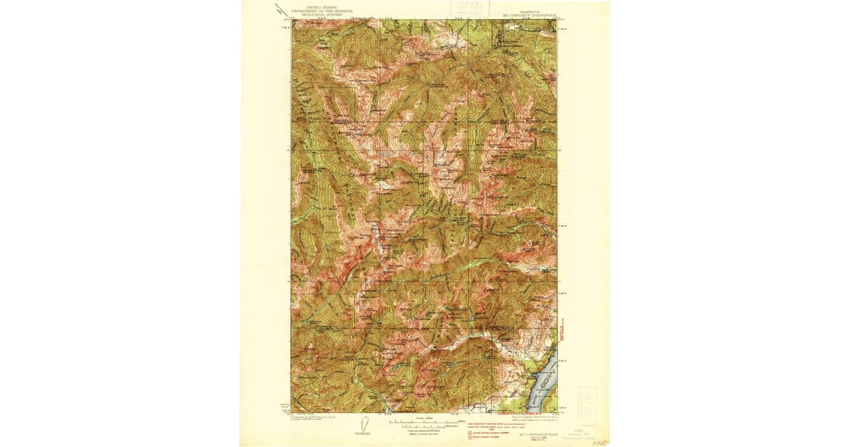 1938 Map of Mt Constance, Jefferson County, WA — High-Res | Pastmaps
