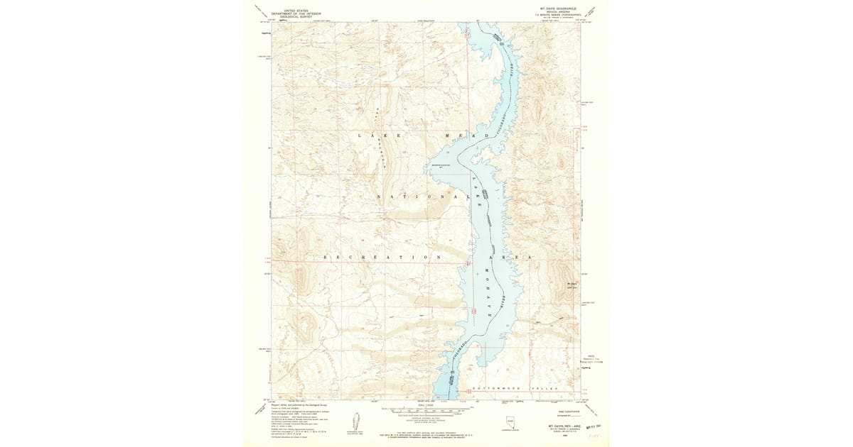 1959 Map of Mt. Davis, Clark County, NV — High-Res | Pastmaps