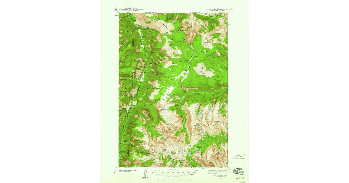 1941 Map of Mt Douglas, Sweet Grass County, MT — High-Res | Pastmaps