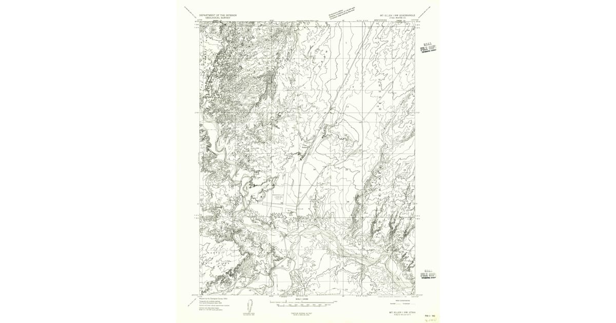 1954 Map of Mt. Ellen 1 NW, Wayne County, UT — High-Res | Pastmaps