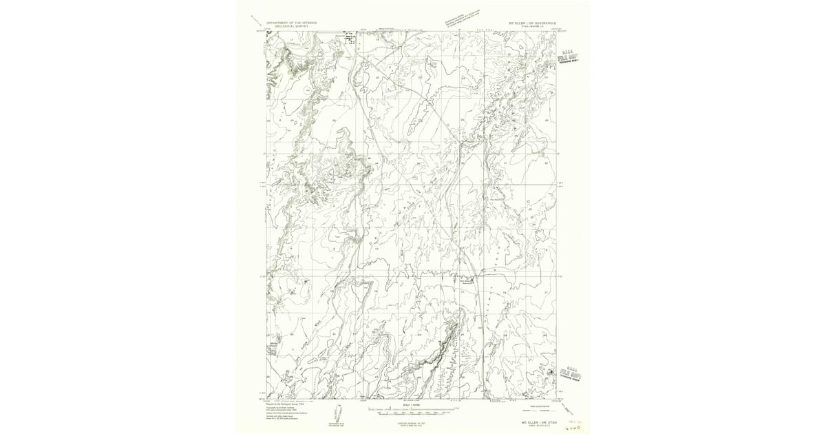 1954 Map of Mt. Ellen 1 SW, Wayne County, UT — High-Res | Pastmaps