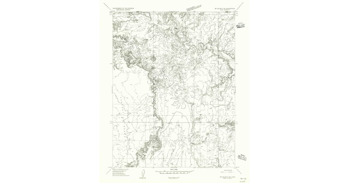 1954 Map of Mt. Ellen 2 NE, Wayne County, UT — High-Res | Pastmaps