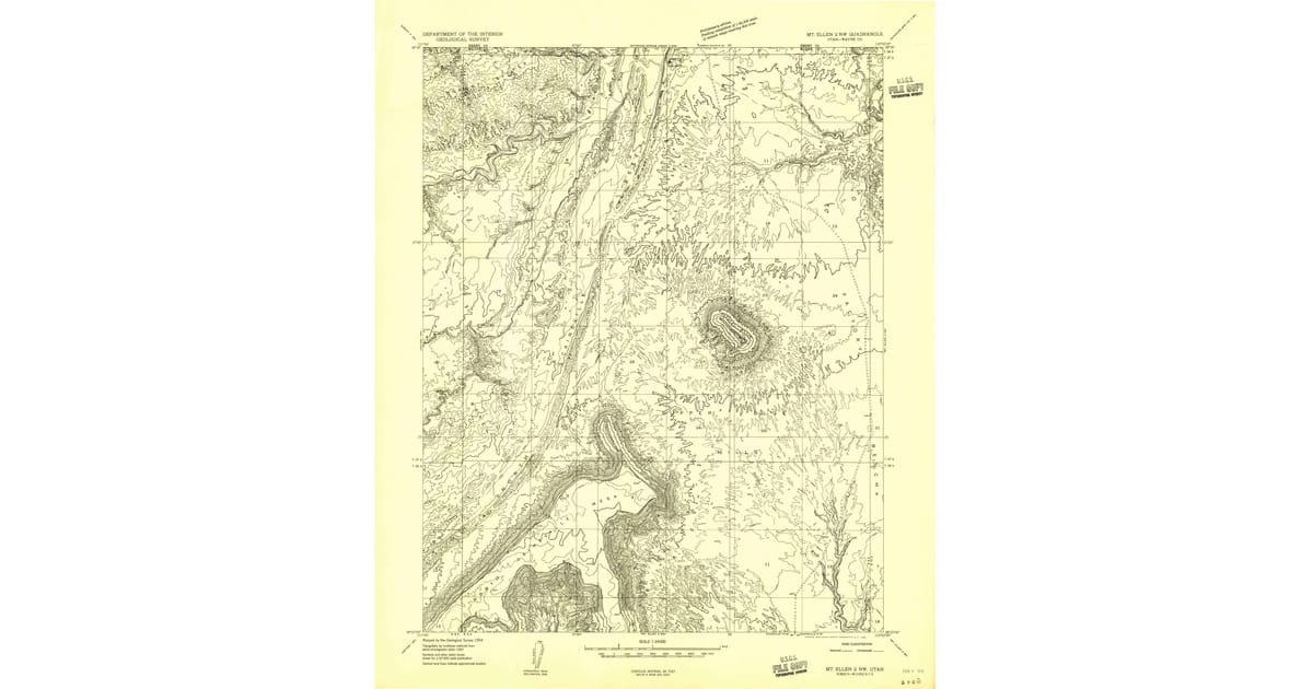 1954 Map of Mt. Ellen 2 NW, Wayne County, UT — High-Res | Pastmaps