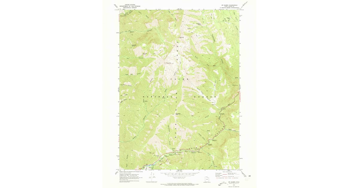 1969 Map of Mt. Elmer, Cache County, UT — High-Res | Pastmaps