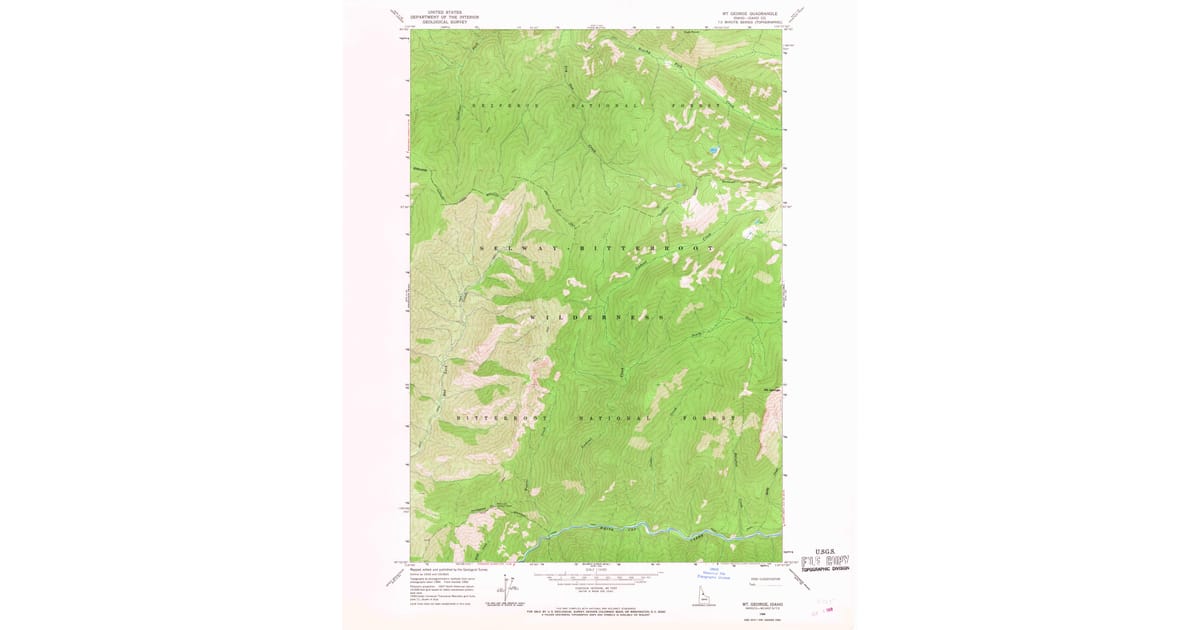 1966 Map of Mt George, Idaho County, ID — High-Res | Pastmaps