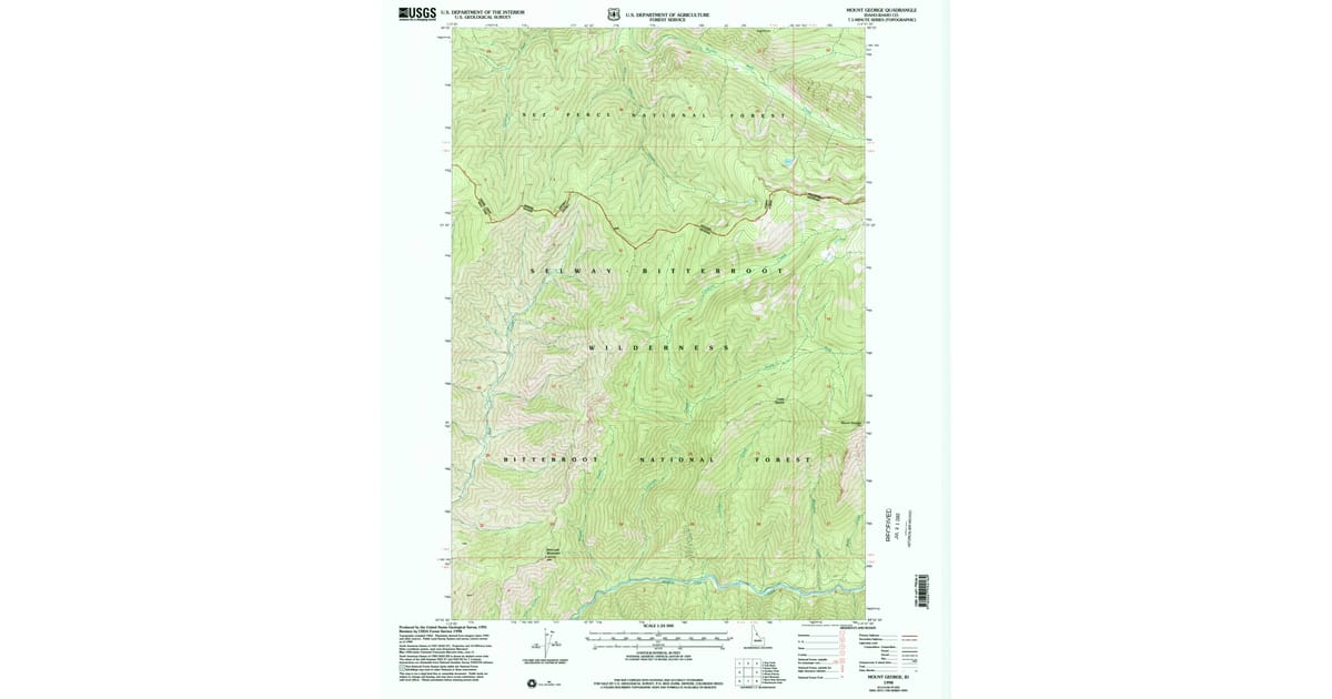 1998 Map of Mt George, Idaho County, ID — High-Res | Pastmaps