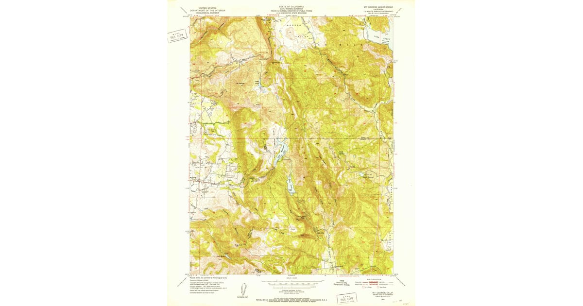 1951 Map of Mt. George, Napa County, CA — High-Res | Pastmaps