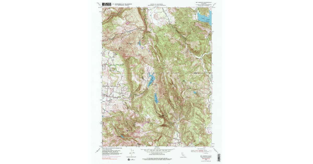1951 Map of Mt. George, Napa County, CA — High-Res, 1978 Print #2 ...