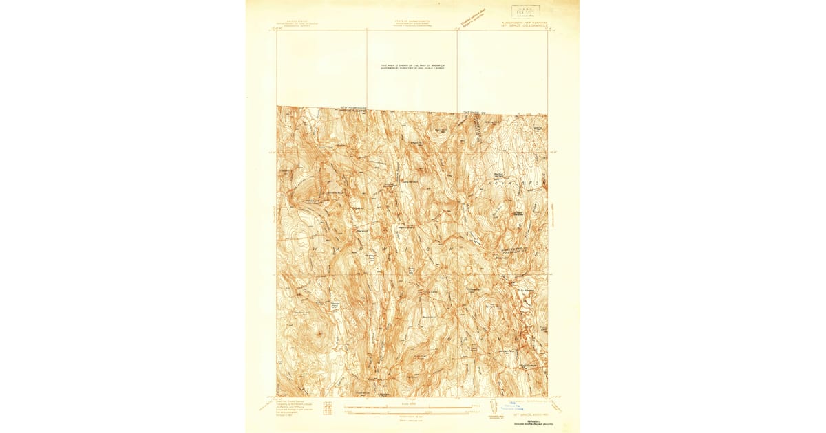 1937 Map of Mt Grace, Franklin County, MA — High-Res | Pastmaps