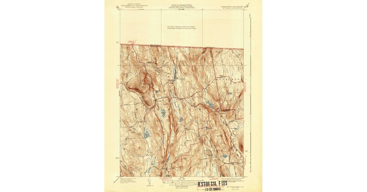 1941 Map of Mt Grace, Franklin County, MA — High-Res | Pastmaps