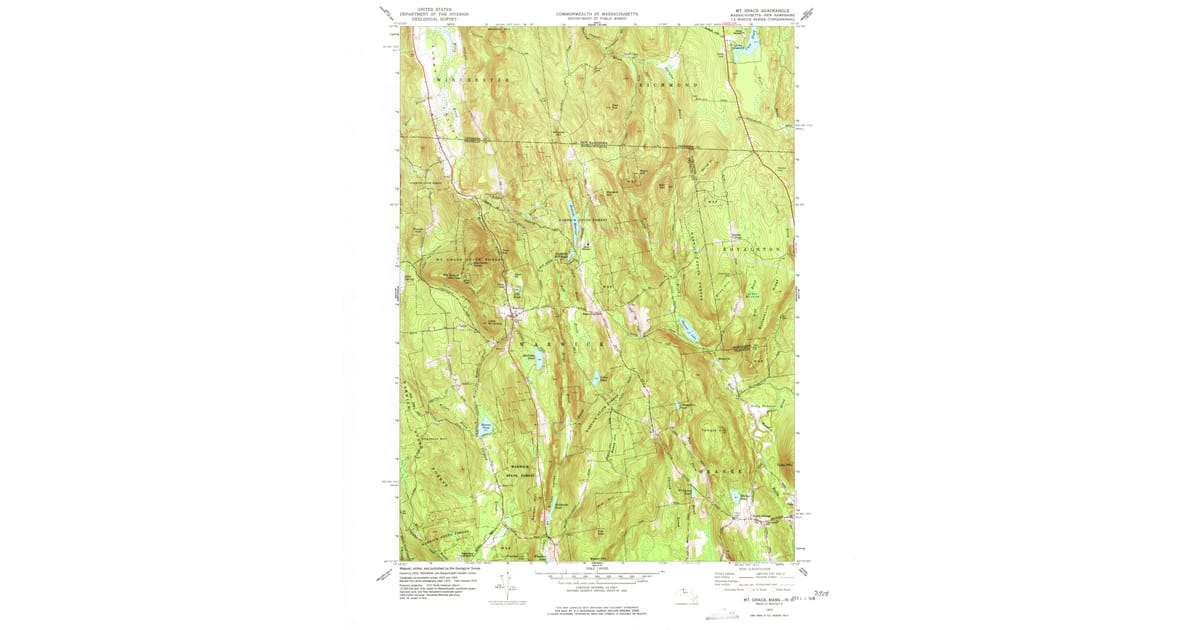 1977 Map of Mt Grace, Franklin County, MA — High-Res | Pastmaps