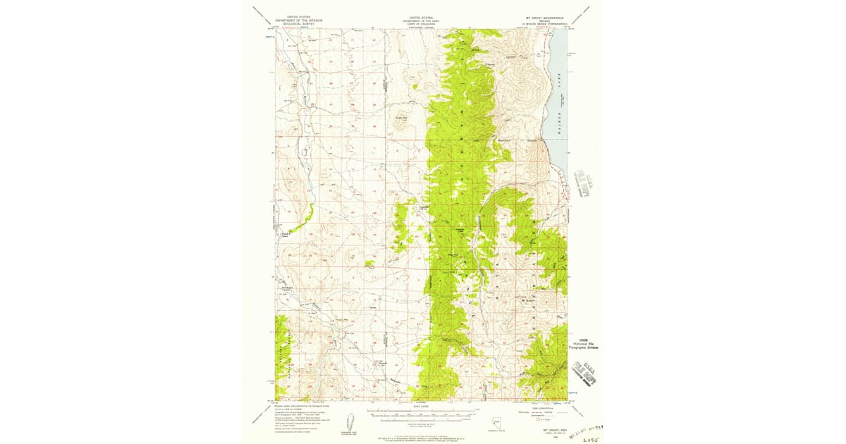 1956 Map of Mt. Grant, Mineral County, NV — High-Res | Pastmaps