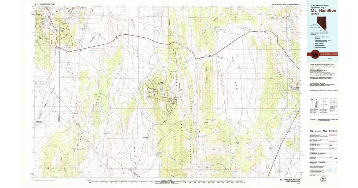 1979 Map of Mt. Hamilton, White Pine County, NV — High-Res | Pastmaps