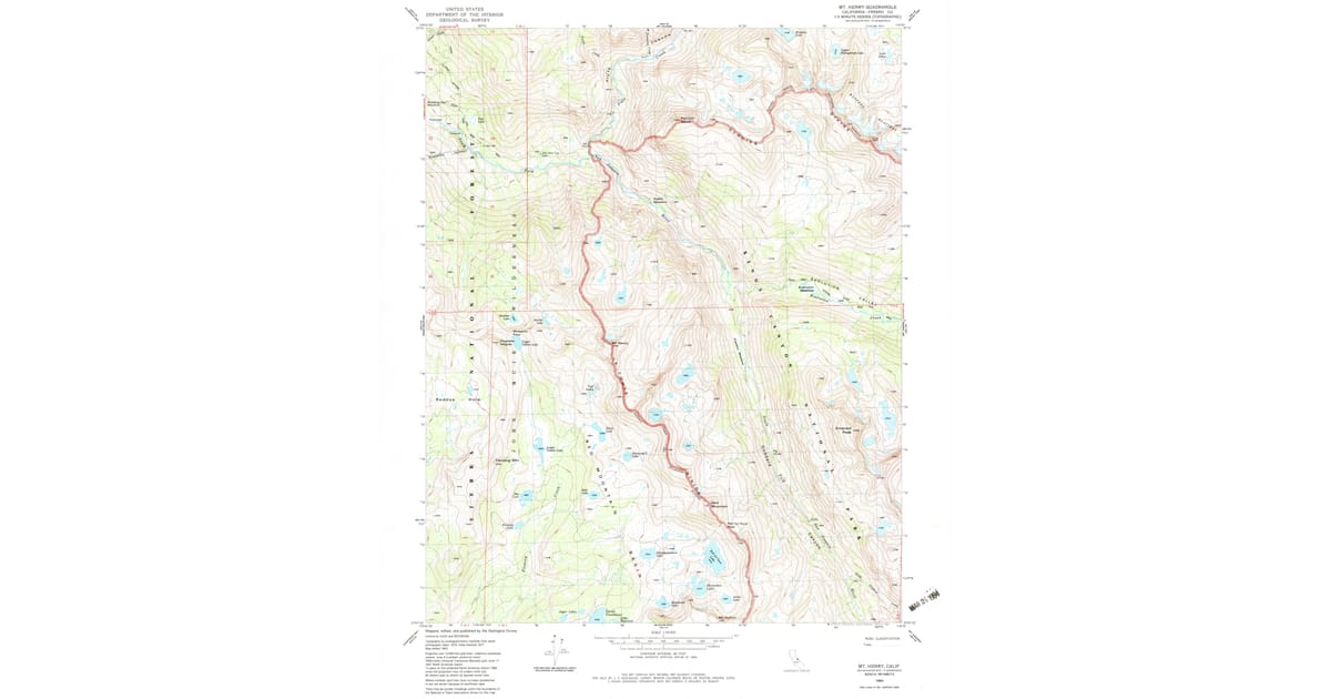 1983 Map of Mt. Henry, Fresno County, CA — High-Res | Pastmaps