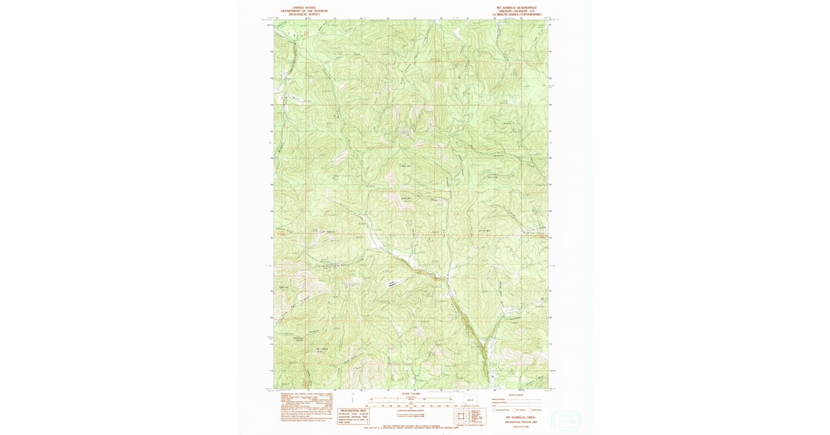1983 Map of Mt. Isabelle, Jackson County, OR — High-Res | Pastmaps