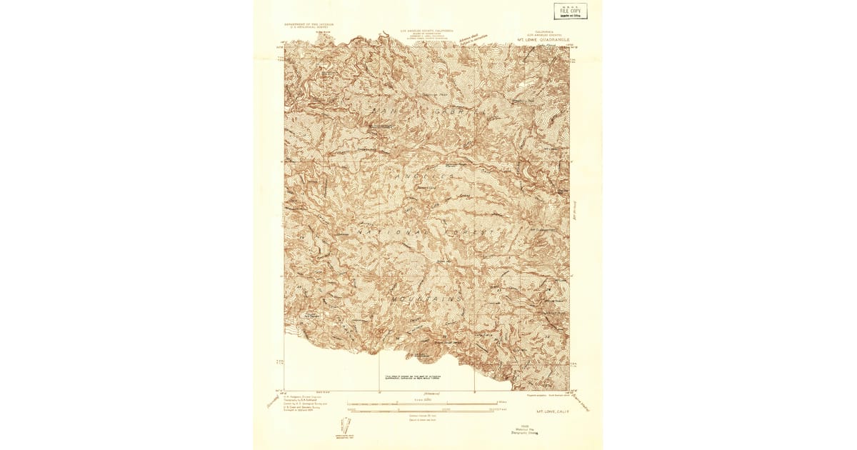 1934 Map of Mt. Lowe, Los Angeles County, CA — High-Res | Pastmaps