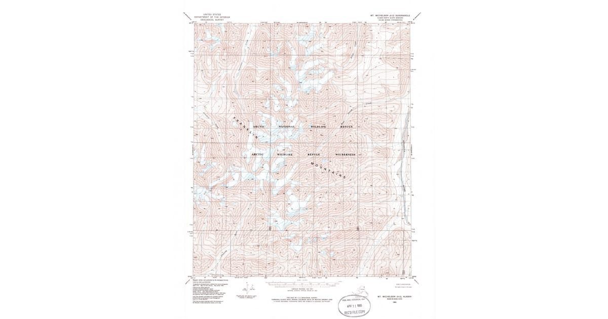 1983 Map of Mt. Michelson A-2, North Slope Borough, AK — High-Res, 1986 ...