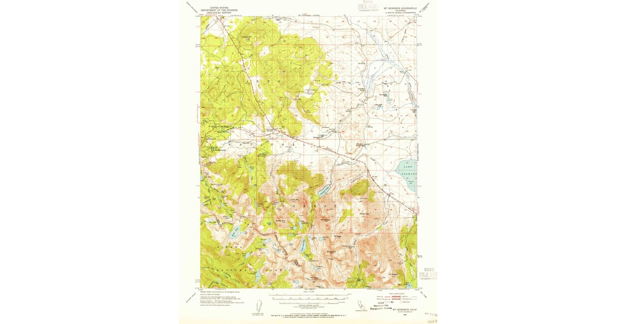 1953 Map of Mt. Morrison, Mono County, CA — High-Res | Pastmaps
