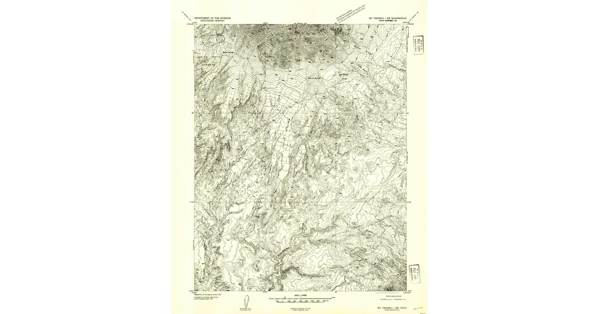 1952 Map of Mt Pennell 1 SW, Garfield County, UT — High-Res | Pastmaps