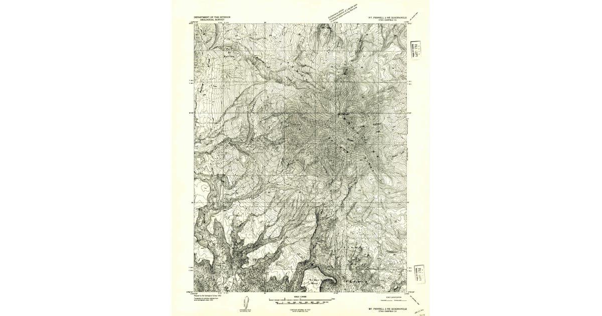 1952 Map of Mt Pennell 2 NE, Garfield County, UT — High-Res | Pastmaps