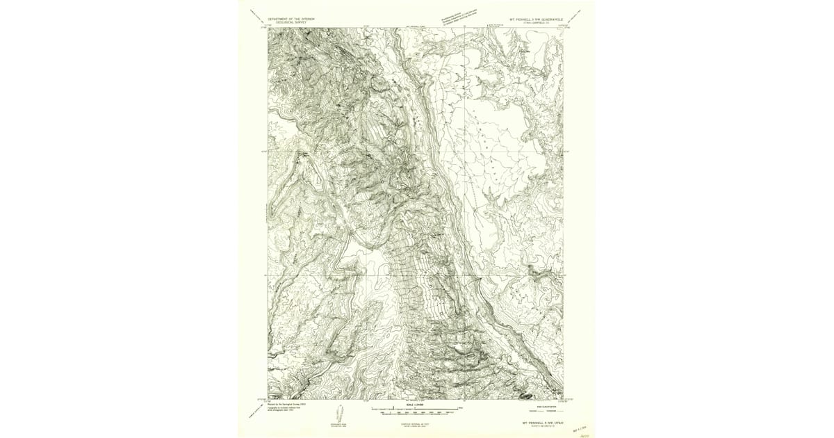 1953 Map of Mt Pennell 3 NW, Garfield County, UT — High-Res | Pastmaps
