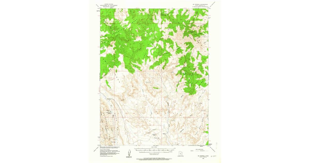 1953 Map of Mt Pennell, Garfield County, UT — High-Res | Pastmaps