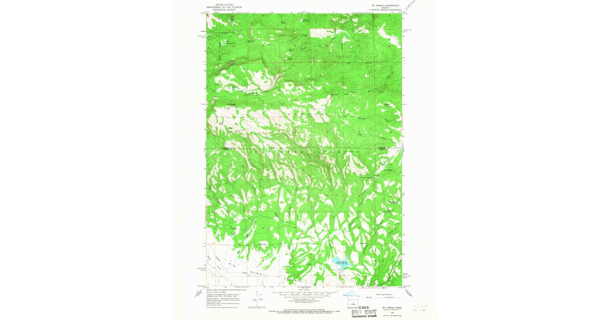1966 Map of Mt. Pisgah, Wheeler County, OR — High-Res | Pastmaps