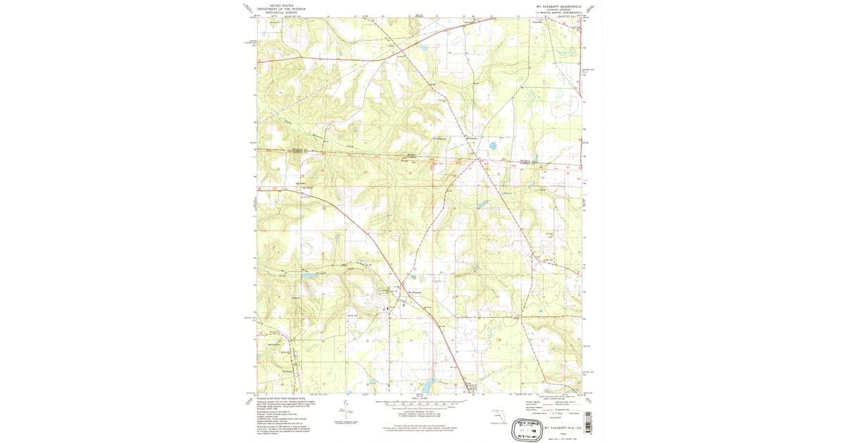 1994 Map of Mt Pleasant, Gadsden County, FL — High-Res | Pastmaps