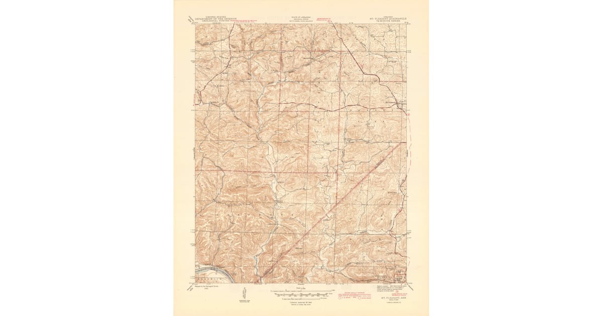 1942 Map of Mt Pleasant, Izard County, AR — High-Res | Pastmaps