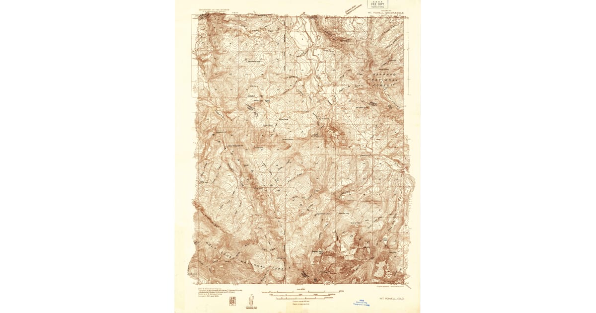 1933 Map of Mt. Powell, Summit County, CO — High-Res | Pastmaps