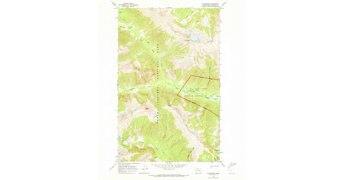 1969 Map of Mt Prophet, Whatcom County, WA — High-Res | Pastmaps