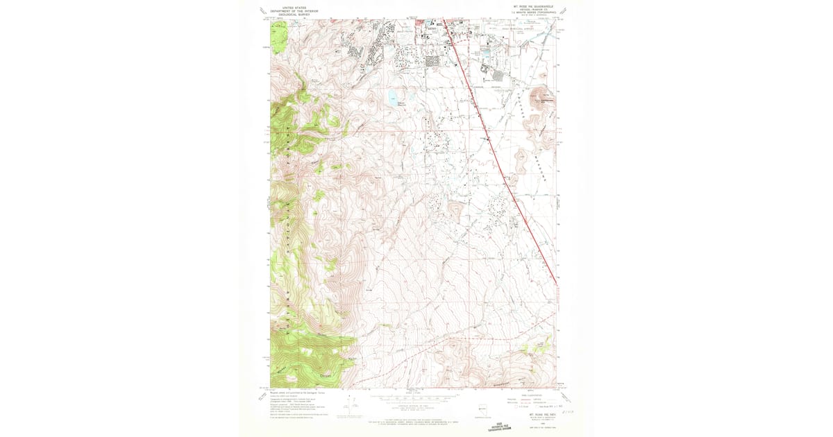 1969 Map of Mt. Rose NE, Washoe County, NV — High-Res | Pastmaps