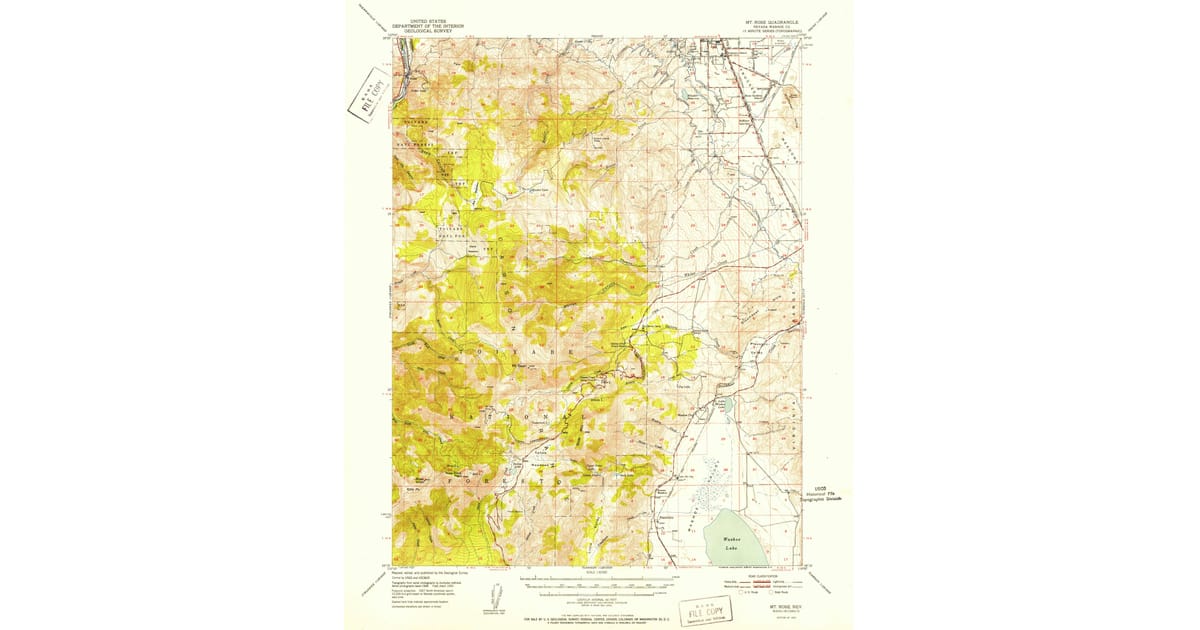 1952 Map of Mt. Rose, Washoe County, NV — High-Res | Pastmaps