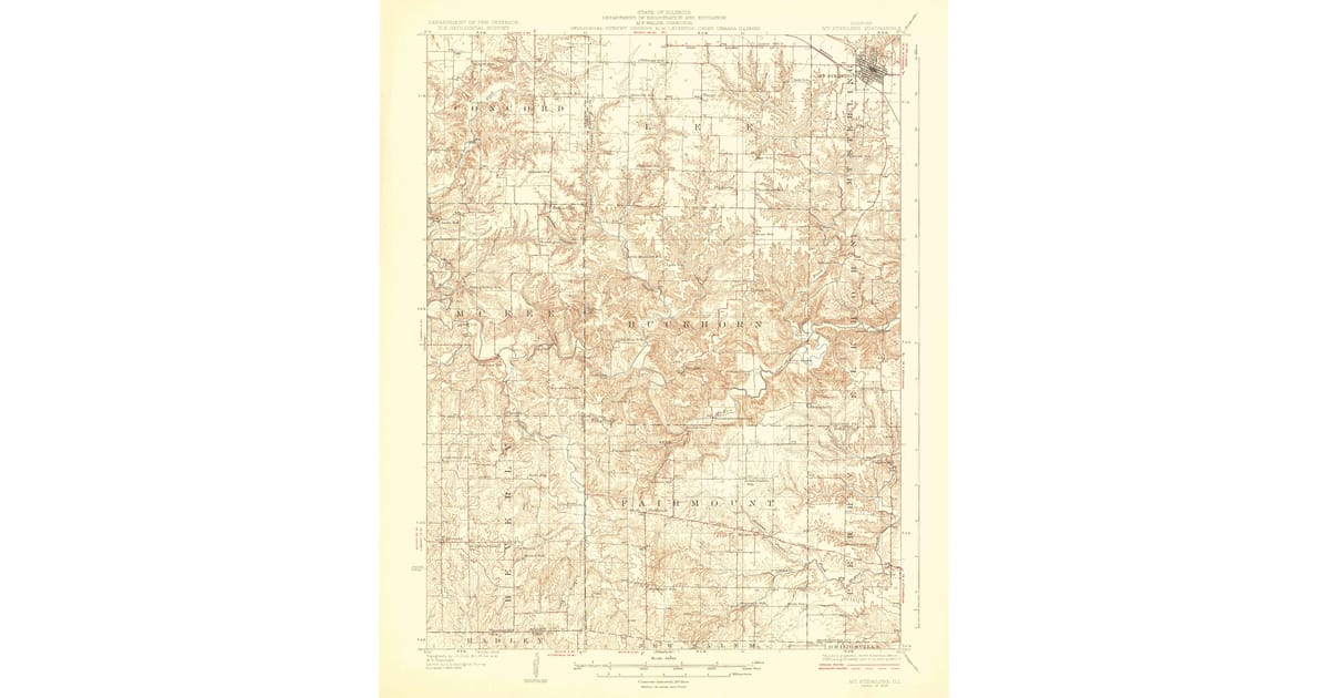 1929 Map of Mt. Sterling, Brown County, IL — High-Res, 1929 Print #2 ...