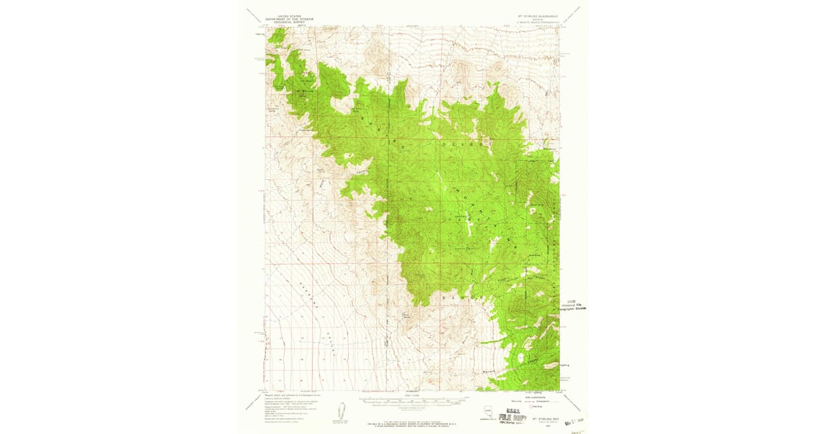 1957 Map of Mt. Stirling, Clark County, NV — High-Res | Pastmaps