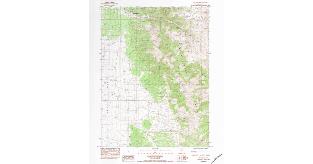1984 Map of Mt. Taylor, Elko County, NV — High-Res | Pastmaps