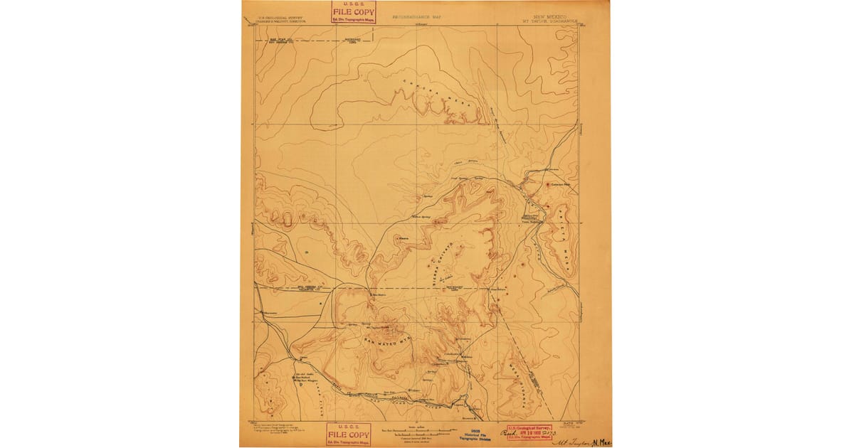 1899 Map of Mt. Taylor, McKinley County, NM — High-Res | Pastmaps