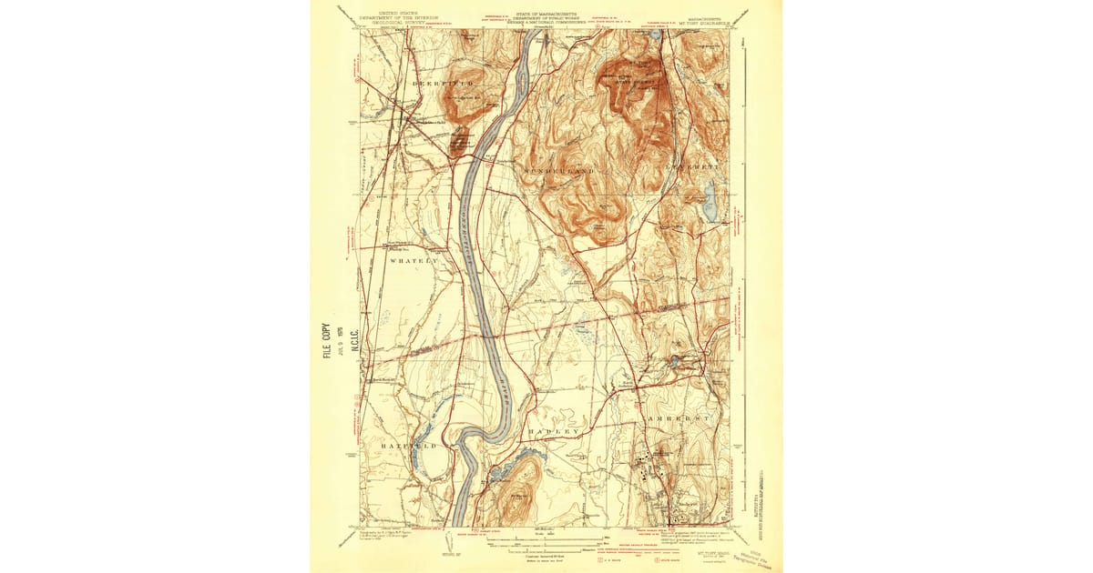 1941 Map of Mt Toby, Franklin County, MA — High-Res | Pastmaps
