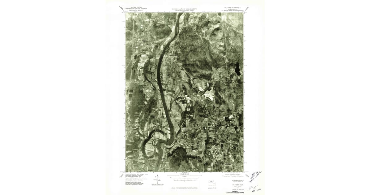 1975 Map of Mt Toby, Franklin County, MA — High-Res | Pastmaps