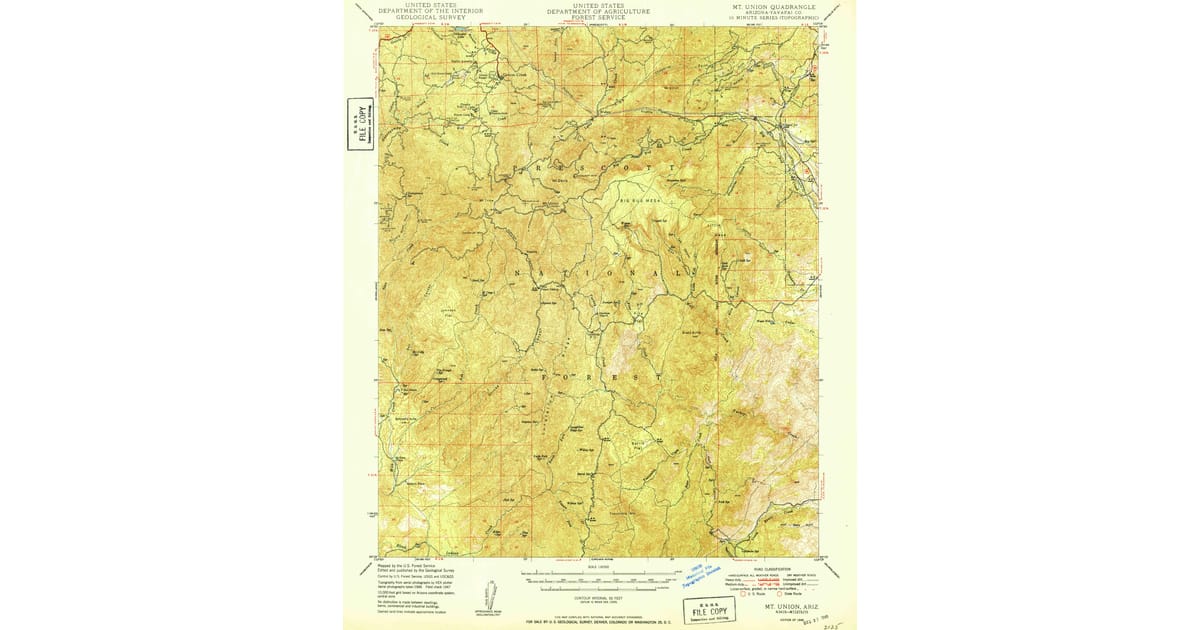 1949 Map of Mt. Union, Yavapai County, AZ — High-Res | Pastmaps