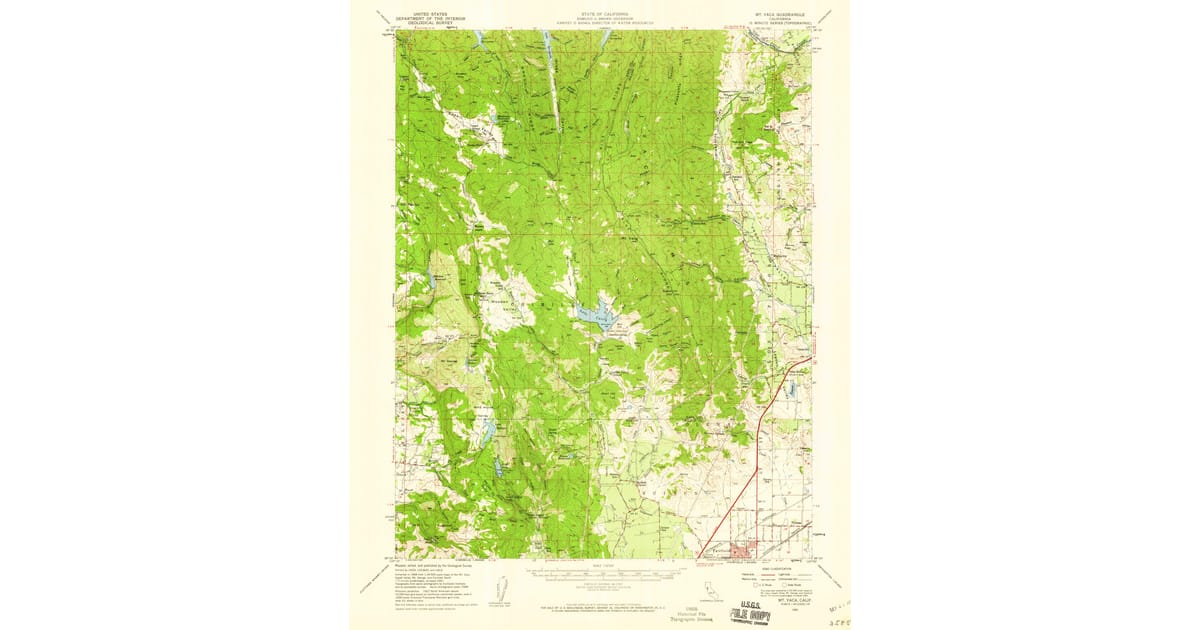 1951 Map of Mt. Vaca, Solano County, CA — High-Res | Pastmaps
