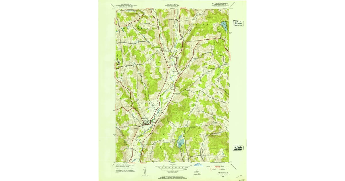 1943 Map of Mt Vision, Otsego County, NY — High-Res | Pastmaps