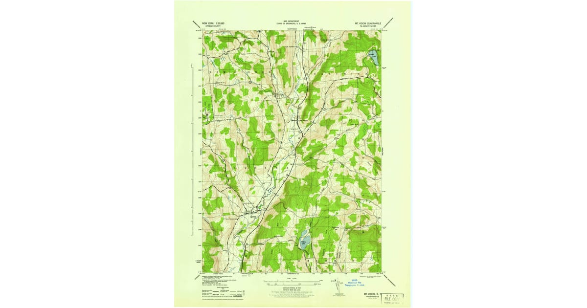 1945 Map of Mt Vision, Otsego County, NY — High-Res | Pastmaps